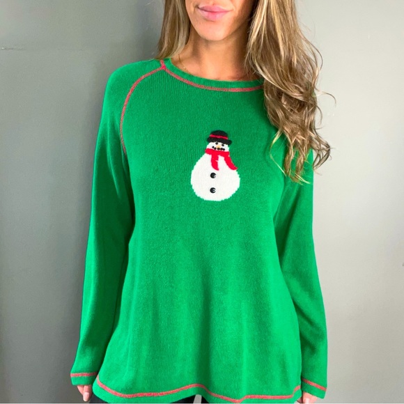 Quacker Factory | Sweaters | Quacker Factory Snowman Knit Sweater ...